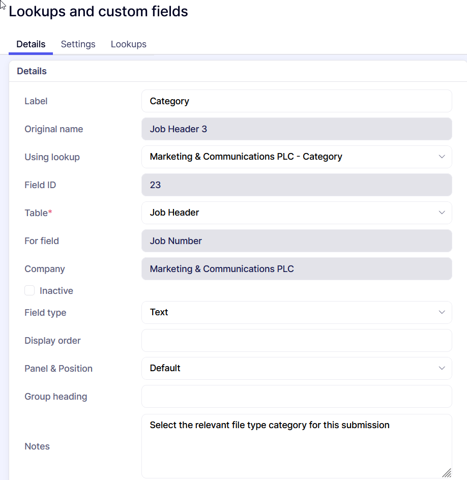 Custom fields – Synergist Express Ltd